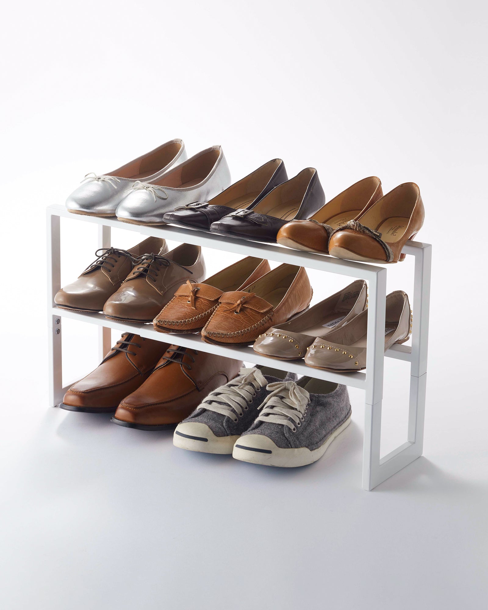 Two-Tier Expandable Shoe Rack (12" H) - Steel - Yamazaki Home