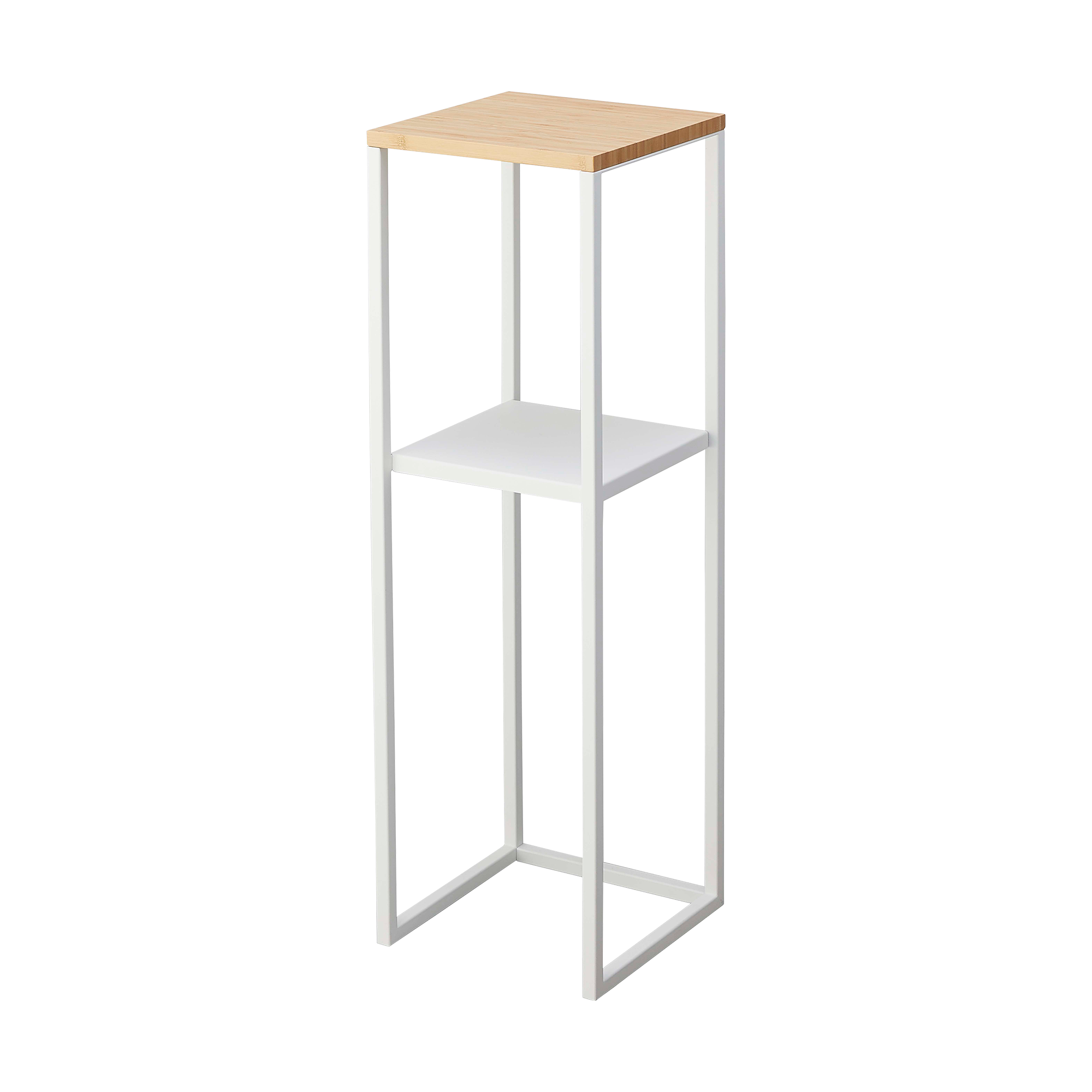 Two-Tier Display & Storage Shelf (31.5" H) - Steel + Wood - Yamazaki Home