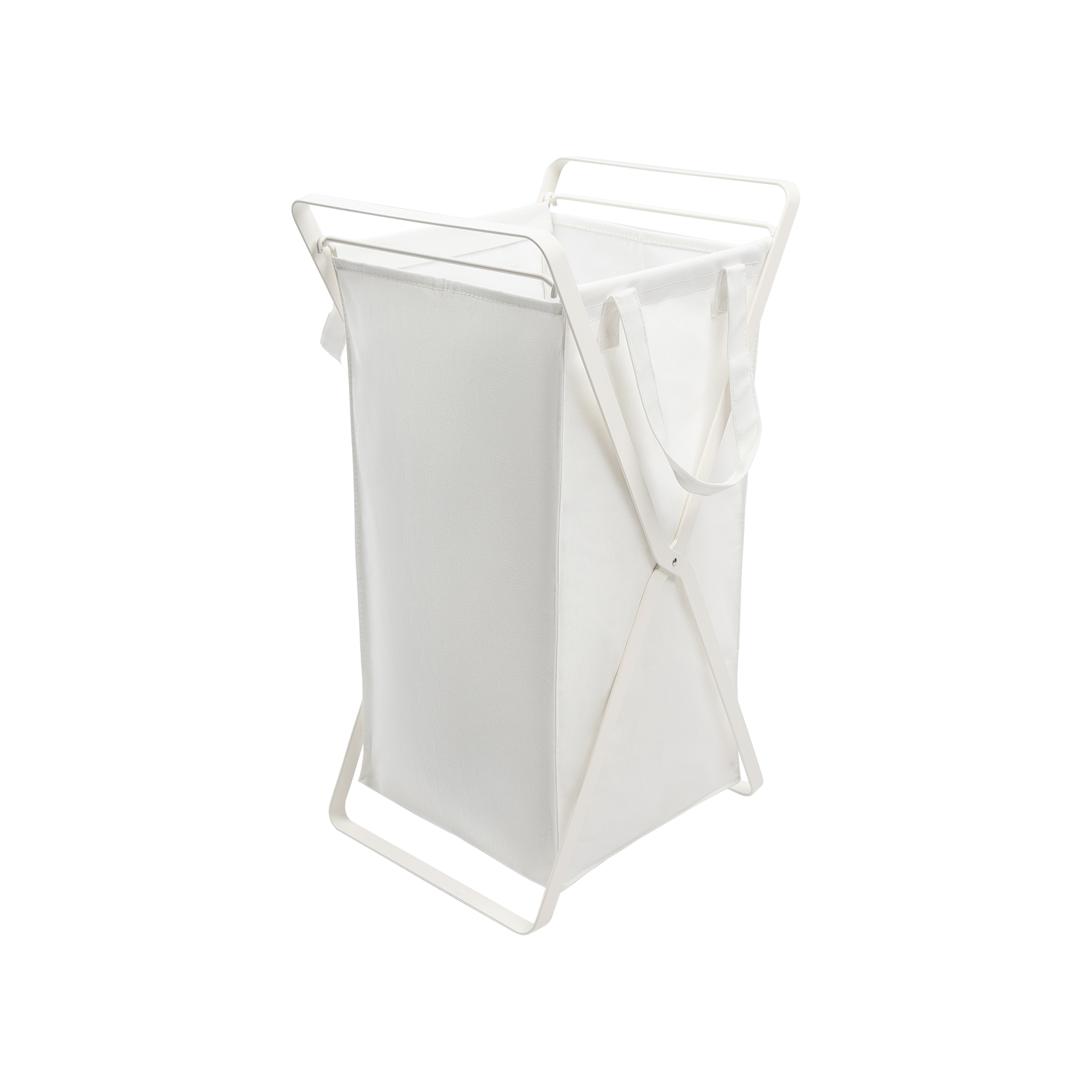 Laundry Hamper with Cotton Liner - Two Sizes (25.2" H) - Steel + Cotton ...