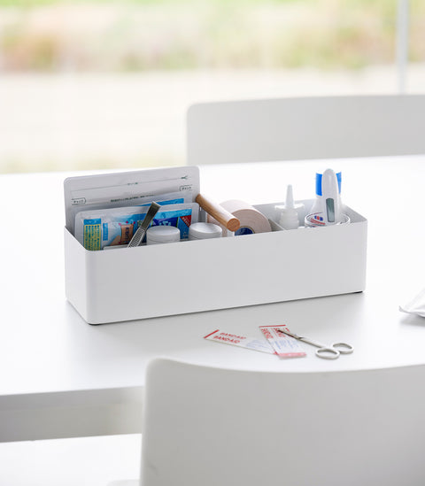 Slim Storage Box - Steel + Wood - Yamazaki Home