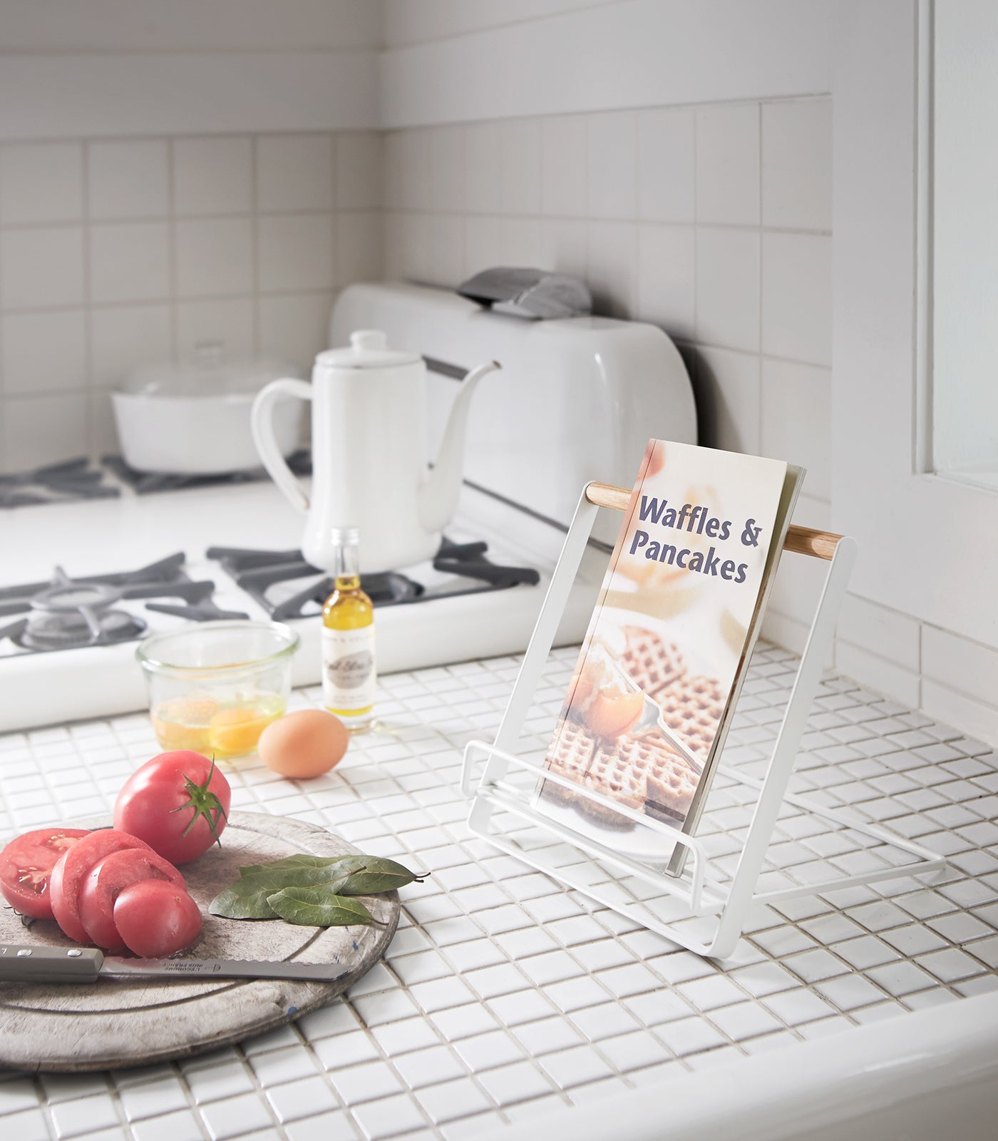 Tablet and Cookbook Stand - Steel + Wood - Yamazaki Home