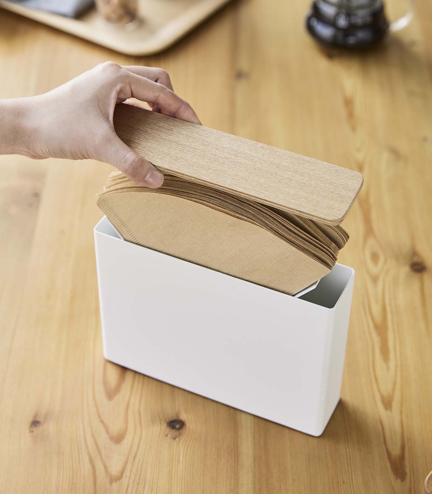 Coffee Filter Case - Size 04 - Steel + Wood - Yamazaki Home