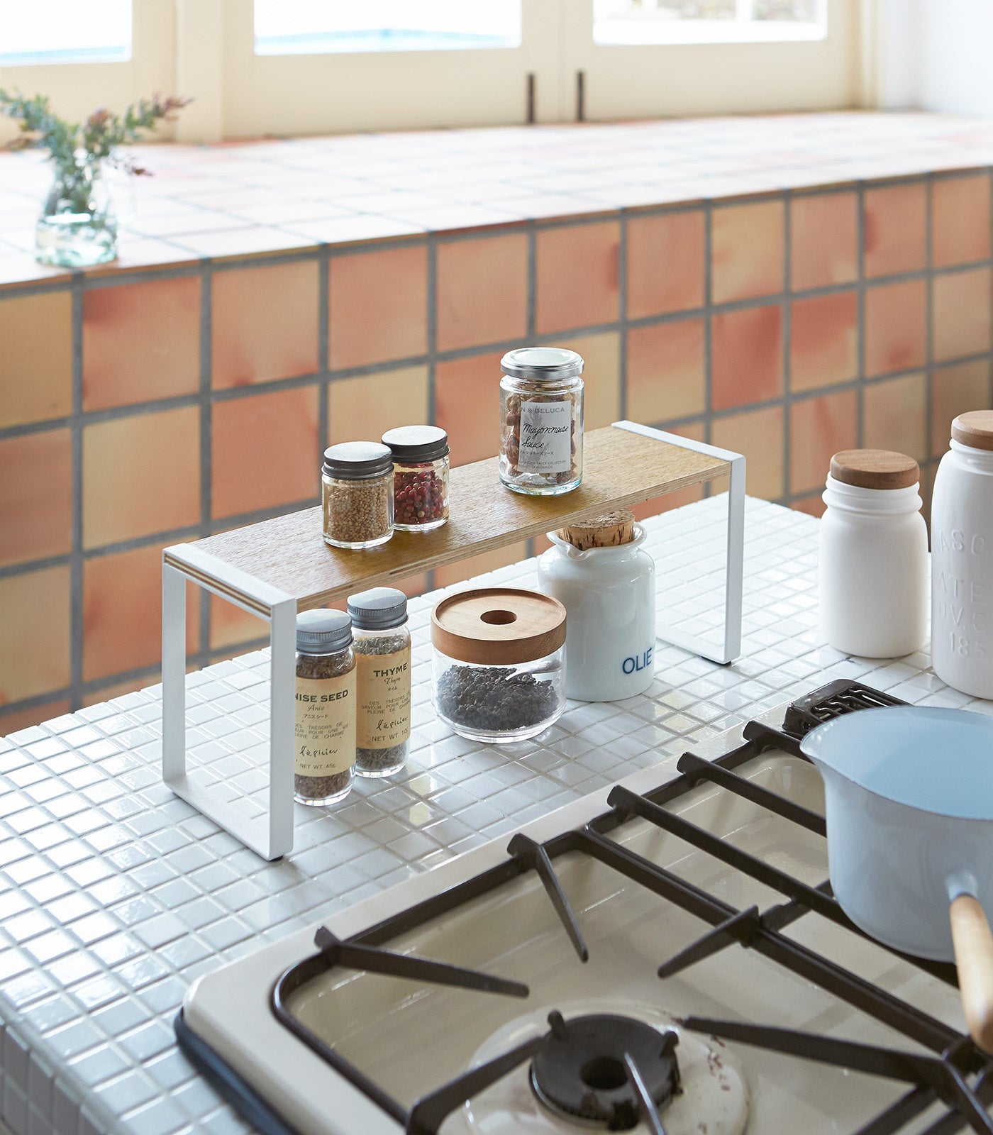 Single-Tier Riser - Steel + Wood - Yamazaki Home